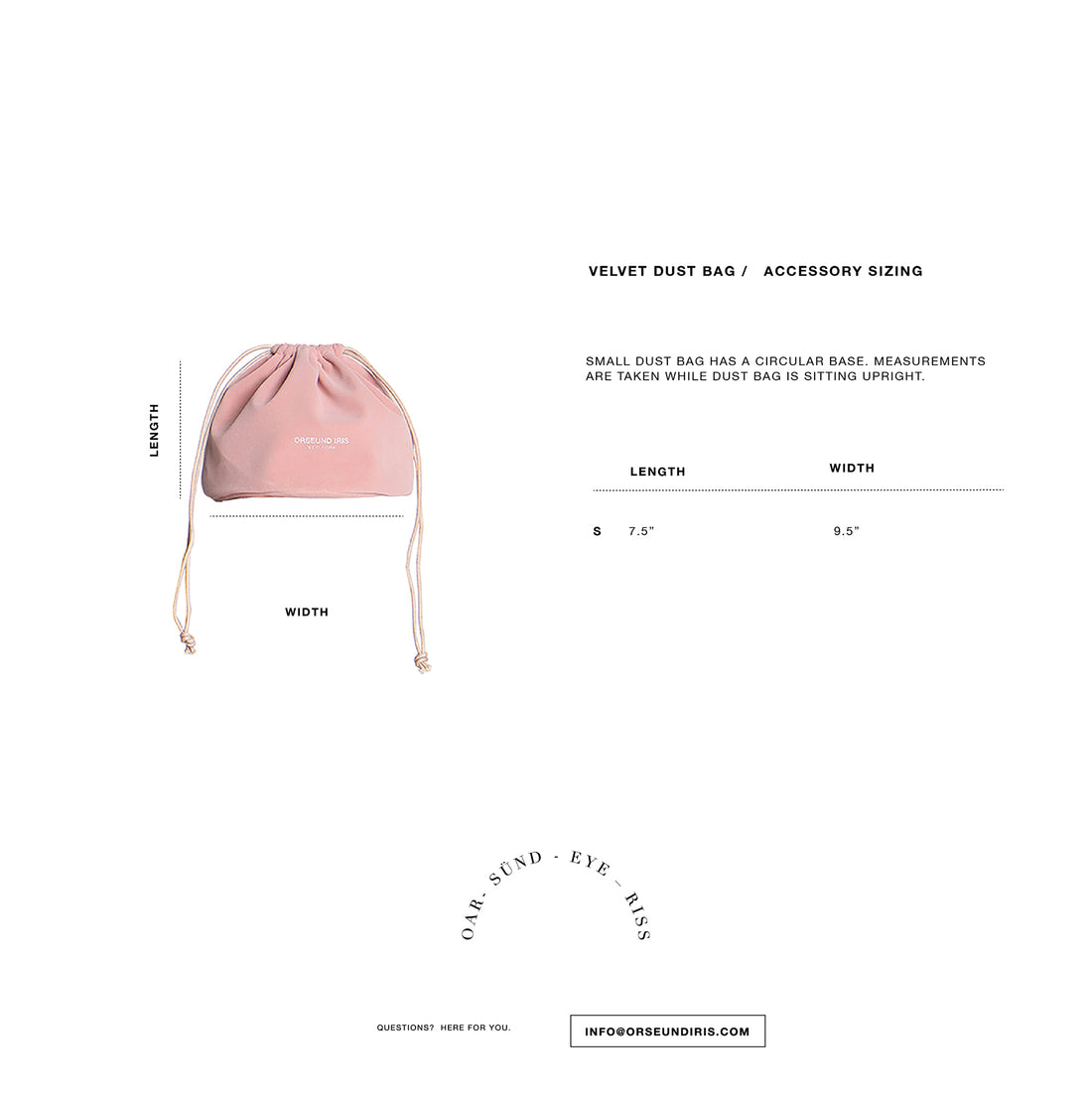 Small Signature Velvet Dust Bag – Orseund Iris